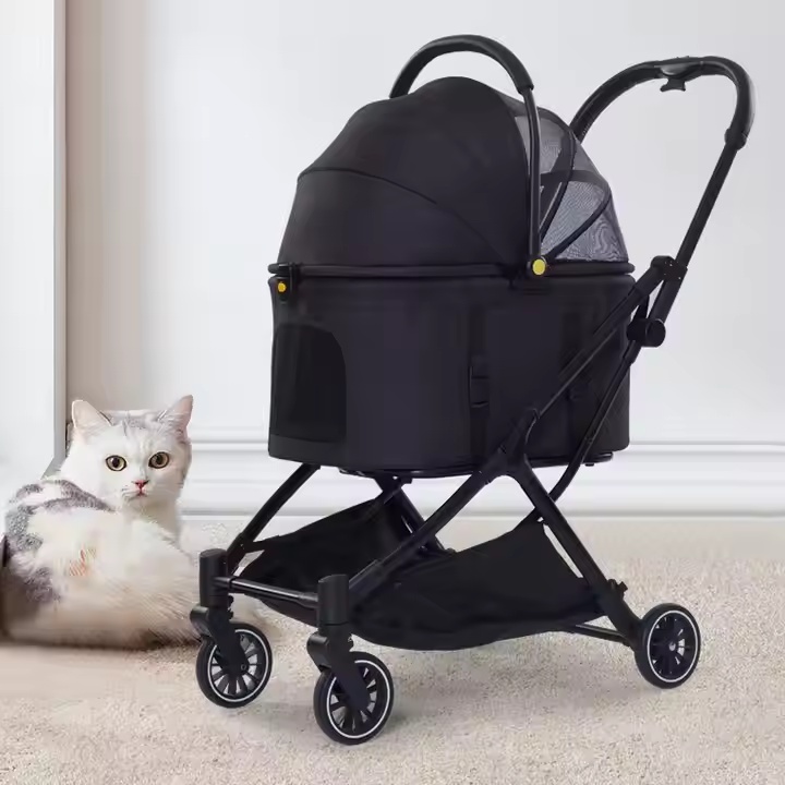 Large Pet Carrier on Wheels – Portable Foldable Pet Stroller